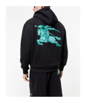 Burberry Heritage Logo Cotton Zip Hoodie - Black