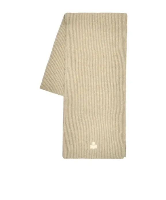 Isabel Marant Étoile Logo Knitted Scarf - Light Grey