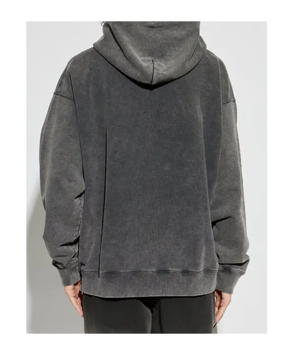 Off-White Logo Printed Drawstring Hoodie - Black