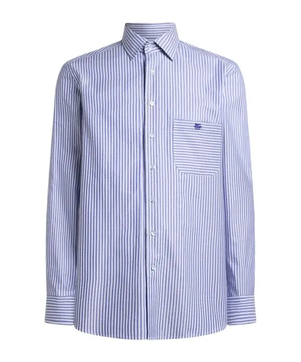 Etro Striped Cotton Shirt - Blue