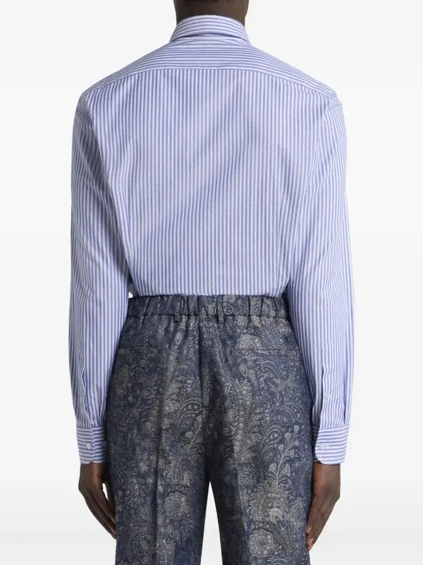 Etro Striped Cotton Shirt - Blue