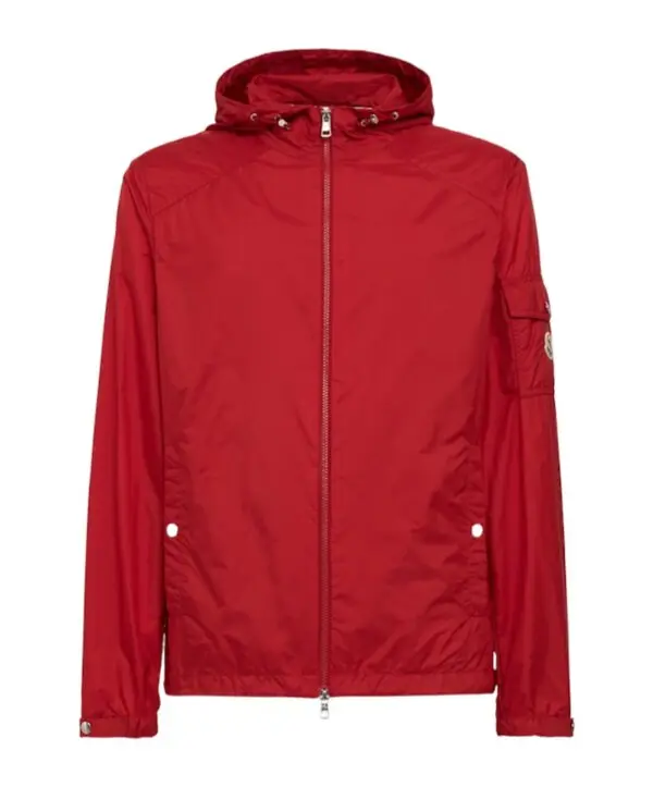 Moncler Hooded Nylon Rain Jacket - Red