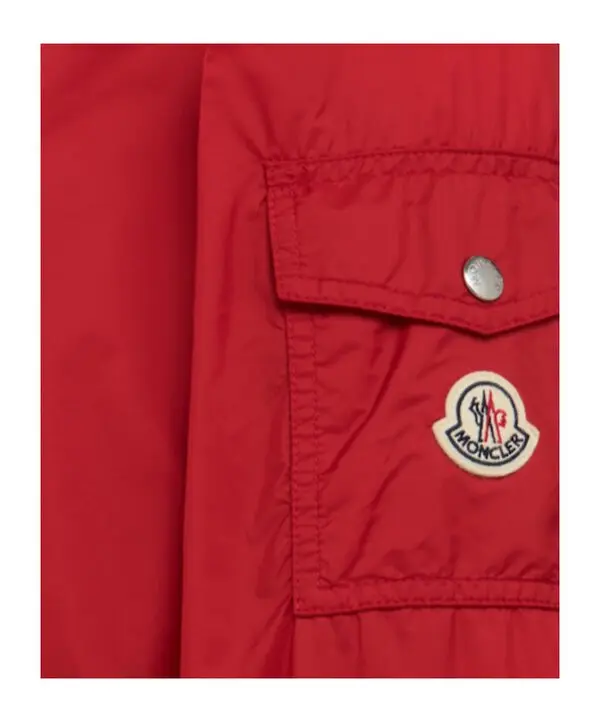 Moncler Hooded Nylon Rain Jacket - Red