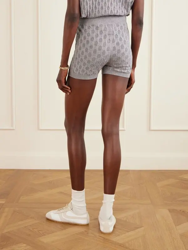 Dries Van Noten Merino Wool Knit Cutout Shorts