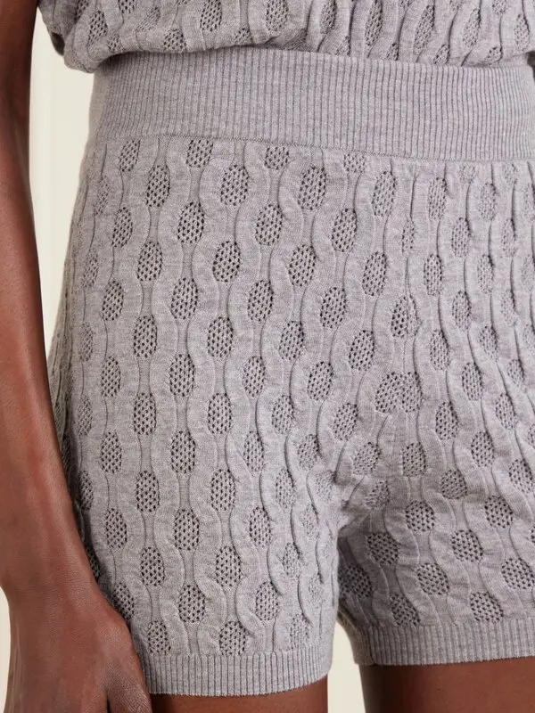 Dries Van Noten Merino Wool Knit Cutout Shorts