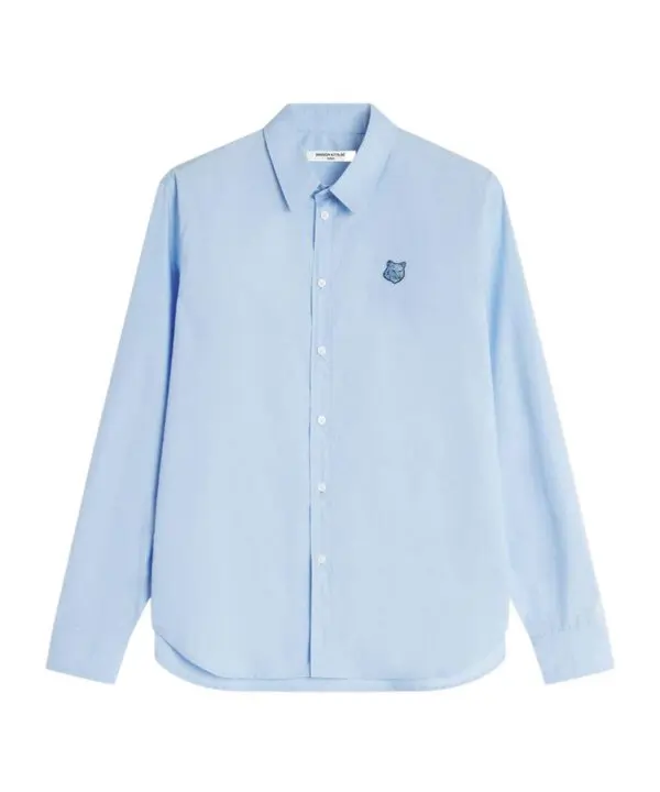 Maison Kitsuné Fox Embroidered Shirt - Blue