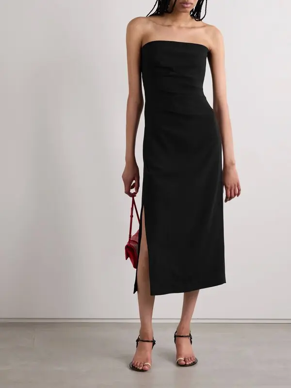 Proenza Schouler Strapless Midi Dress With Slits