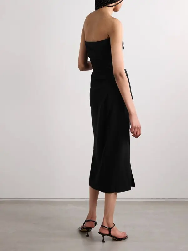 Proenza Schouler Strapless Midi Dress With Slits
