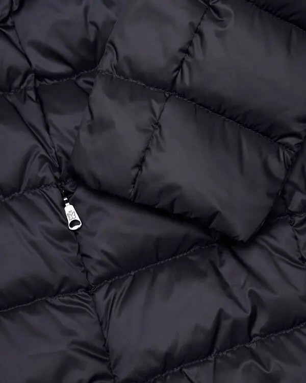 Max Mara Long-sleeved Quilted Down Jacket With Fur Trim