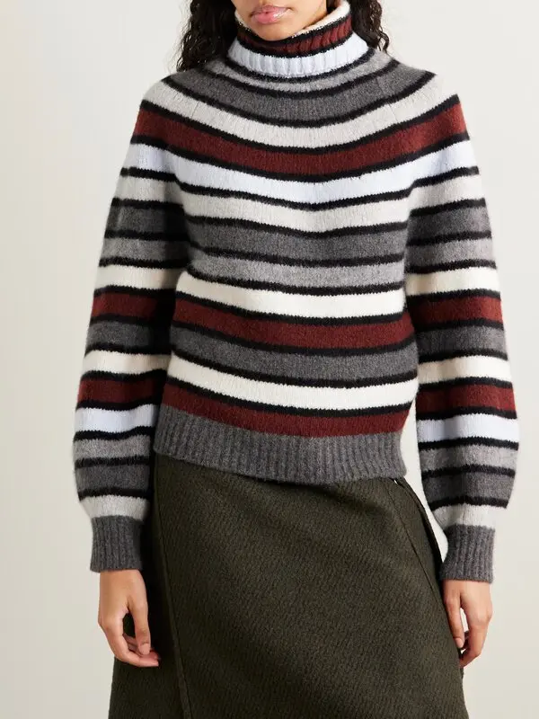 Proenza Schouler Danea Striped Cashmere-blend Turtleneck Sweater - Multicolor