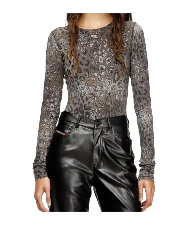DIESEL® Angelica Long Sleeve Thong Bodysuit