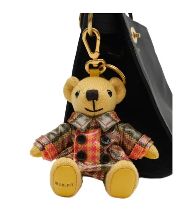 Burberry Thomas Bear Charm With Checked Trench Coat
