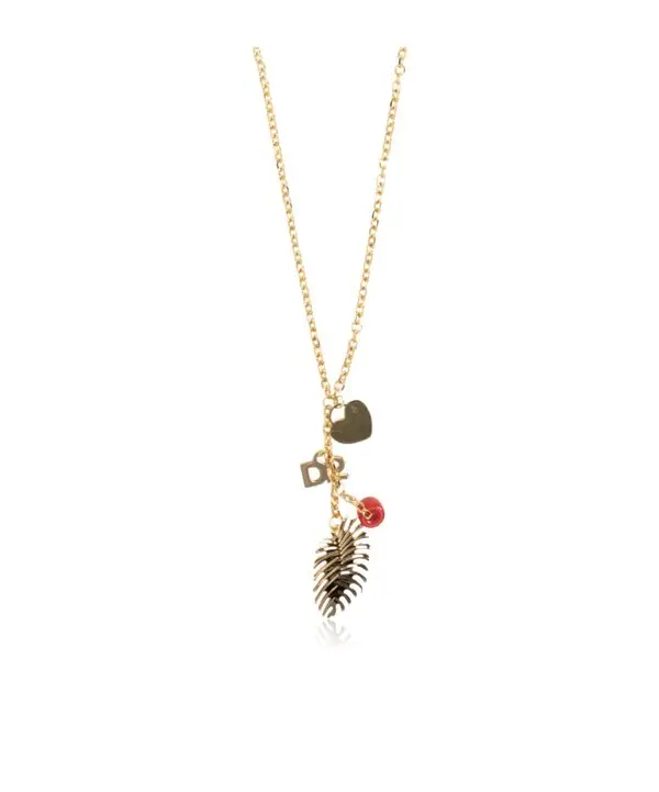 Dsquared2 Embellished Logo Pendant Necklace - Yellow
