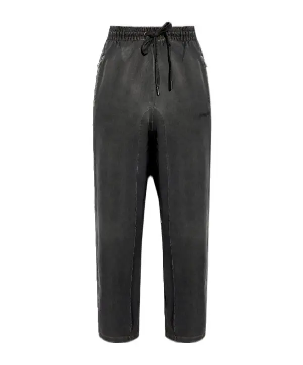 Off-White Drawstring Wide Leg Sweatpants - Black