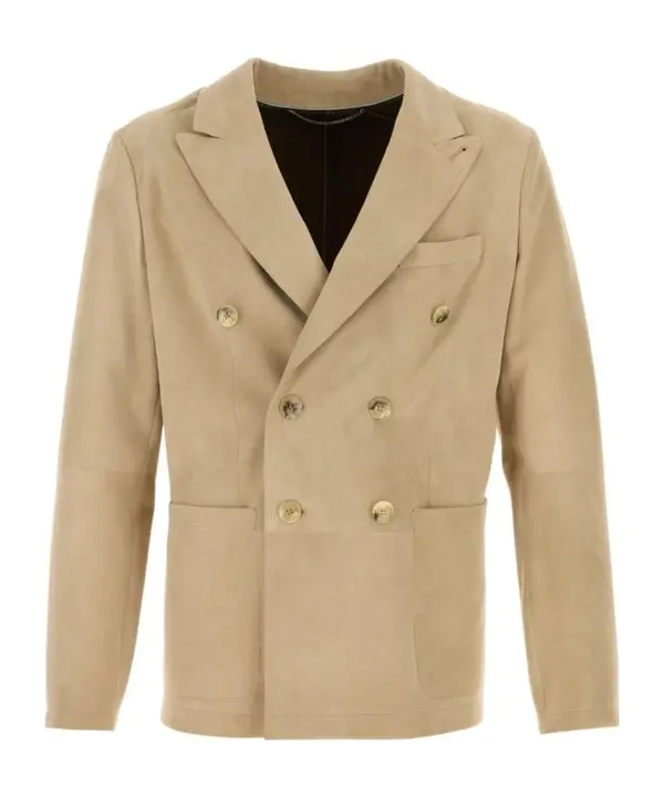 Canali Double-breasted Suede Blazer