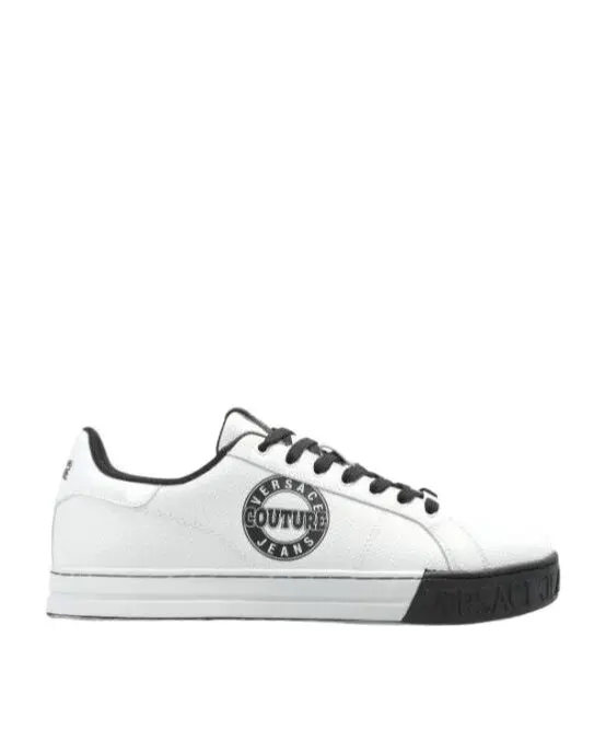 Versace Logo Printed Lace-up Sneakers - White