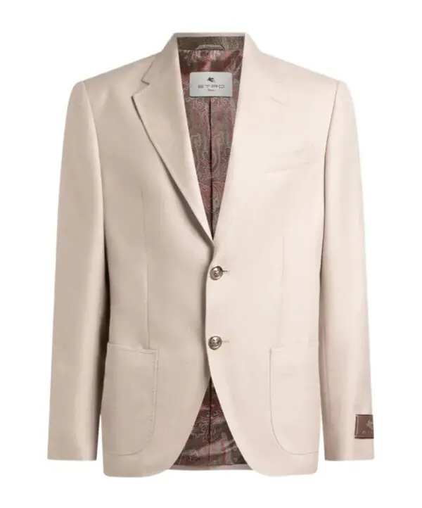 Etro Single-breasted Cotton-blend Jacket - Nude
