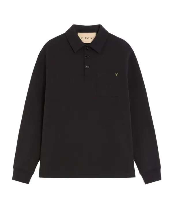 Valentino Garavani Vgold Button Detailed Polo Shirt