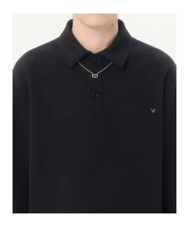 Valentino Garavani Vgold Button Detailed Polo Shirt