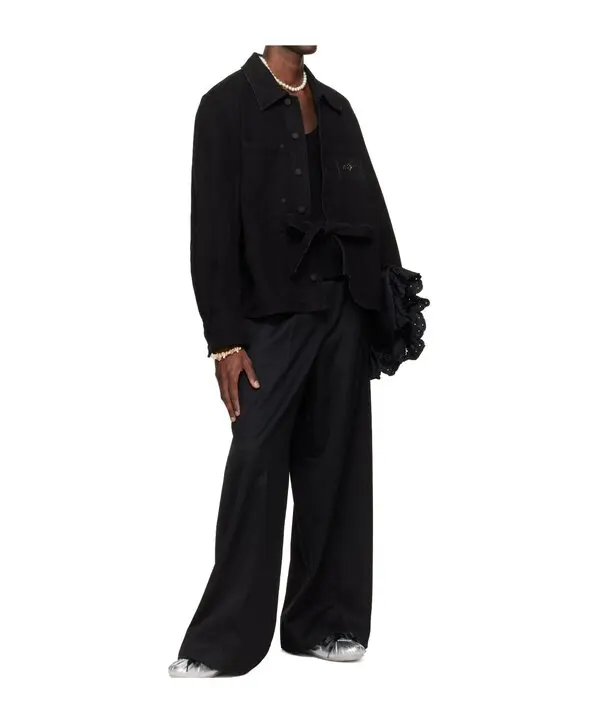 Simone Rocha High-waist Pearl Embellished Pleated Trousers