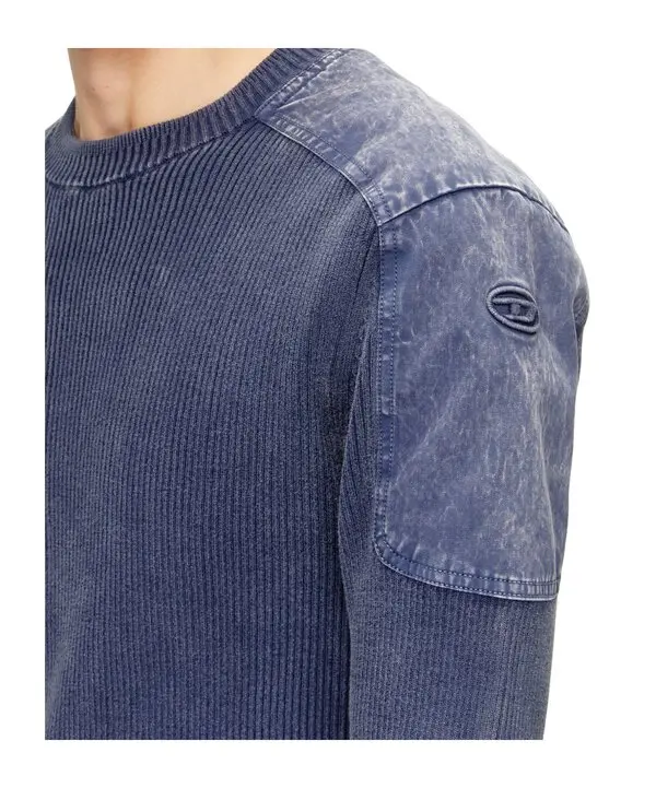 DIESEL® K-martin Panelled Ribbed Jumper - Blue