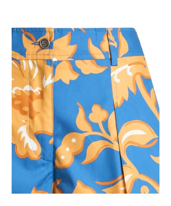 Etro Floral-print Pleated Shorts - Blue