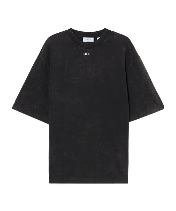 Off-White Paint-splatter Arrow T-shirt - Marble Black And White