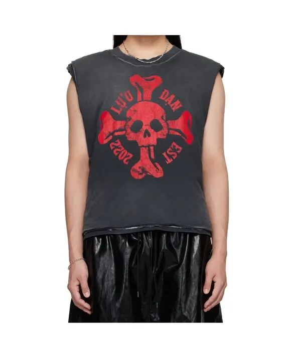 LU'U DAN Crew Neck Sleeveless T-shirt - Black
