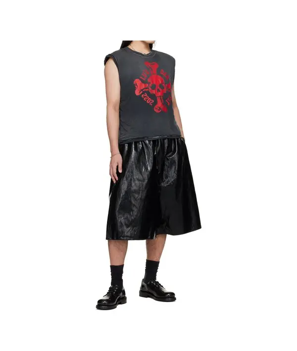 LU'U DAN Crew Neck Sleeveless T-shirt - Black
