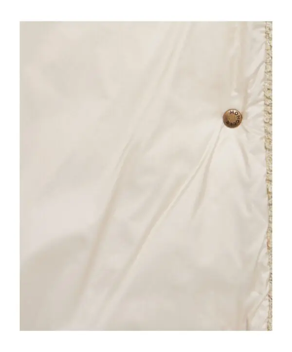 Moncler Fleurs Bouclé Nylon Down Jacket - White