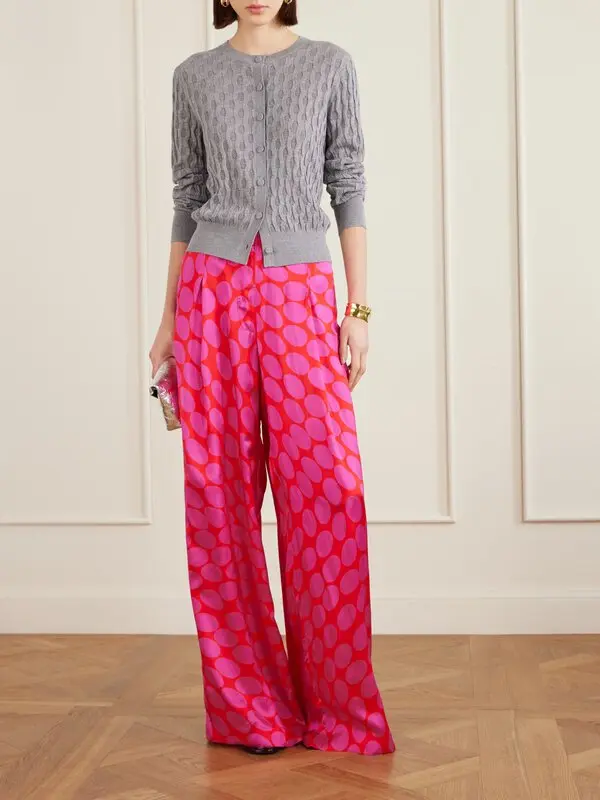 Dries Van Noten Pointelle Knit Merino Wool Cardigan