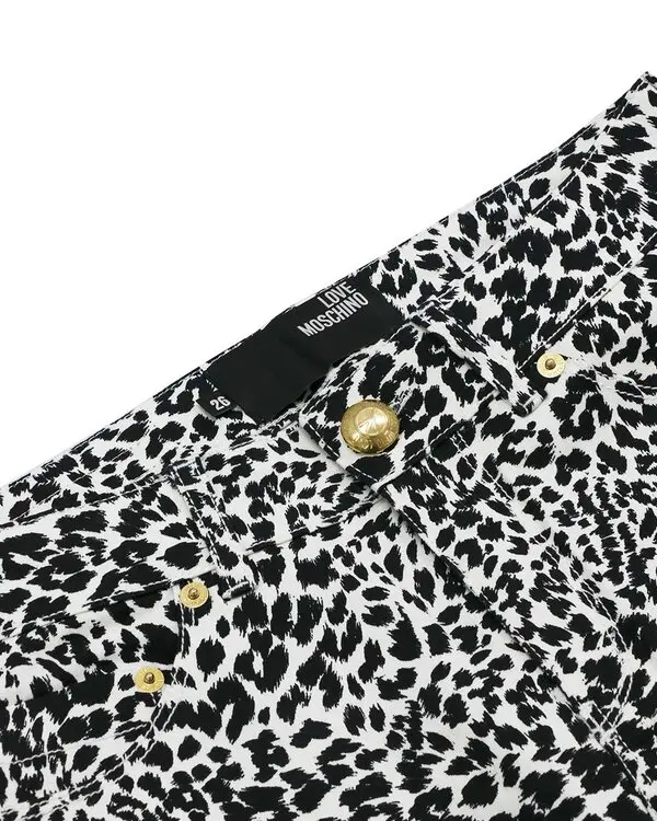 Moschino Leopard Print Jeans - Black