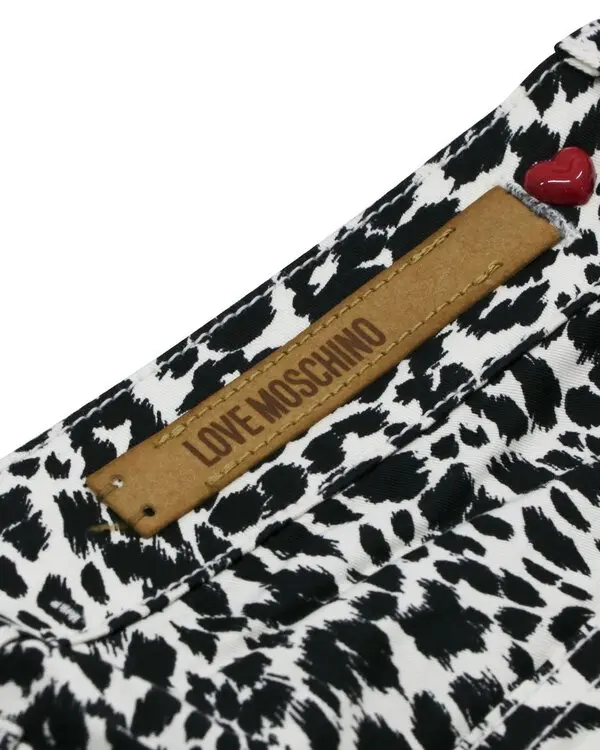 Moschino Leopard Print Jeans - Black