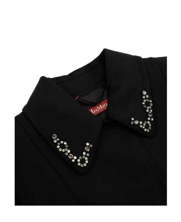 Max Mara Classic Collar Coat With Embellished Details