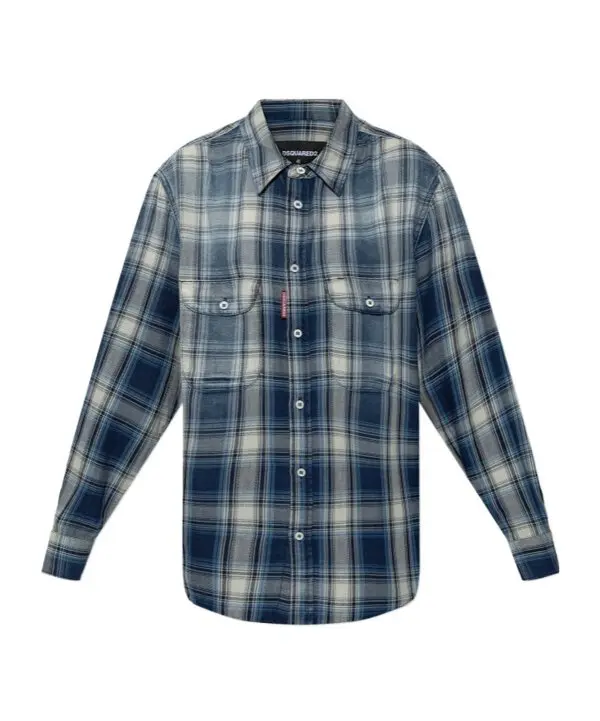 Dsquared2 Plaid Long-sleeve Shirt - Gray