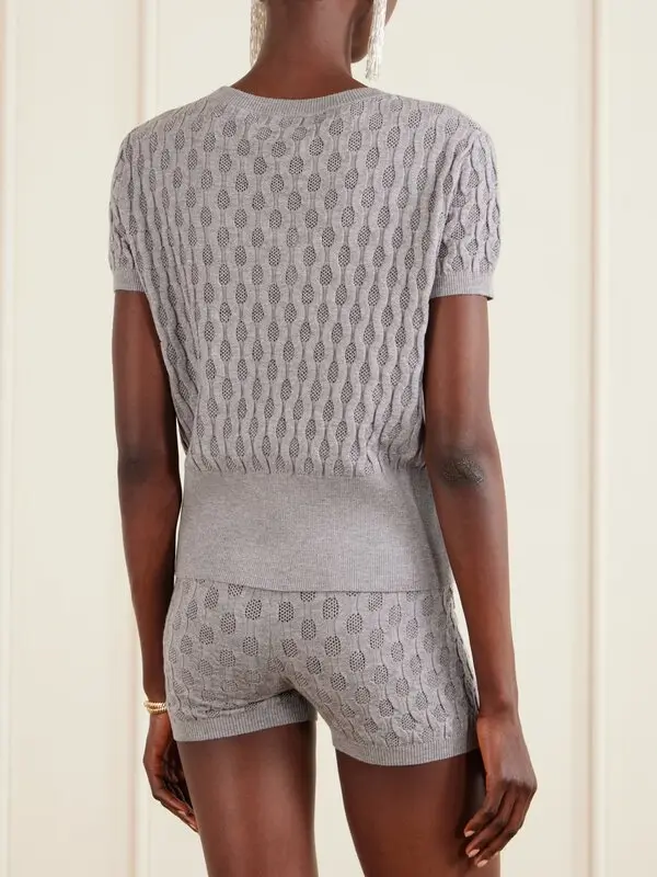 Dries Van Noten Openwork Knit Sweater - Grey