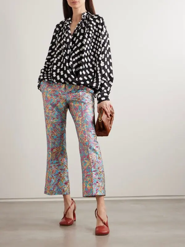 Dries Van Noten Botanical Pattern Jacquard Pants