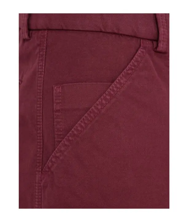 Brunello Cucinelli Dyed Cotton Gabardine Trousers - Red