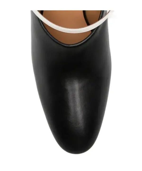 JIL SANDER Leather Mules With Sculptural Heel - Black