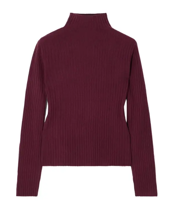 Arch4 Ribbed Logo Turtleneck Sweater - Red