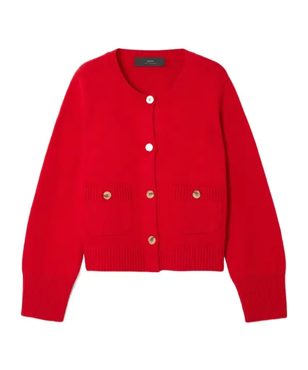 Arch4 Long-sleeved Knitted Cardigan - Postbox Red