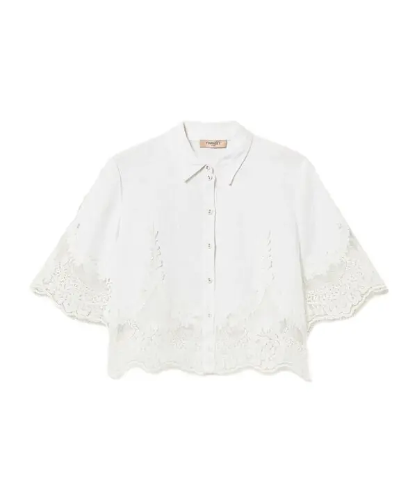 TWINSET Lace Detail Shirt - White