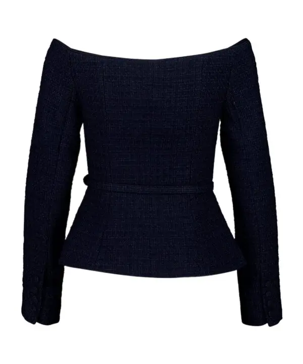 Roland Mouret Off-the-shoulder Boucle Top