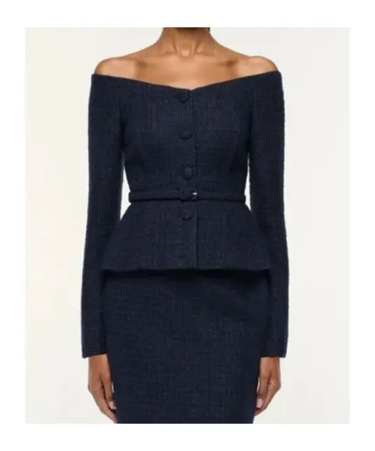 Roland Mouret Off-the-shoulder Boucle Top