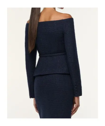 Roland Mouret Off-the-shoulder Boucle Top