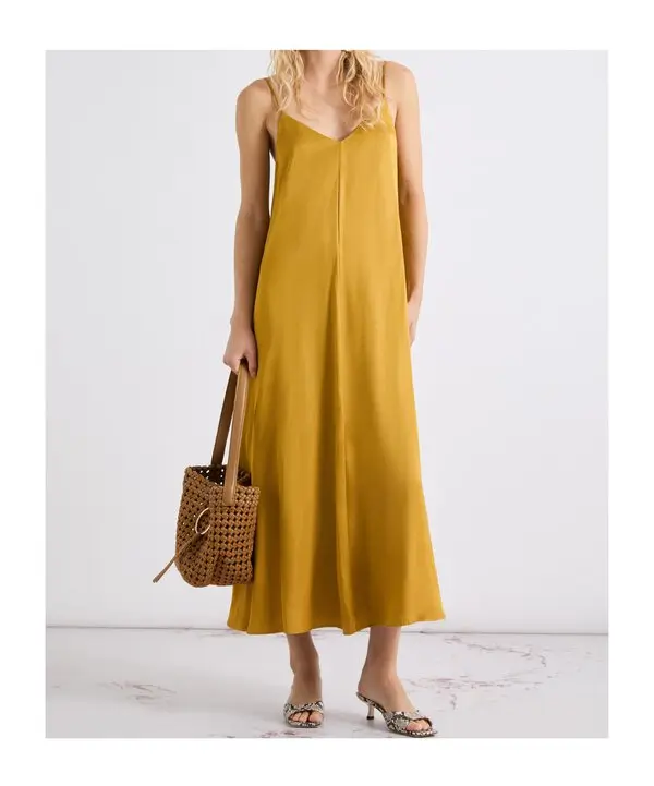 Marella Linen-blend Gabardine Slip Dress