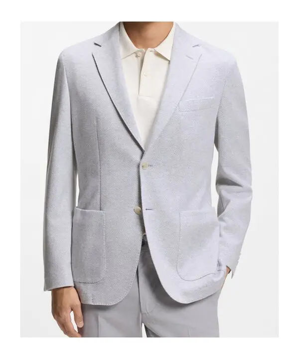 Hugo Boss Long Sleeve Blazer - Silver