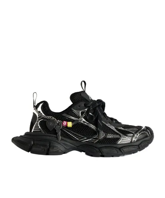 Balenciaga 3xl Low-top Sneakers With Chain Detail - Black/silver