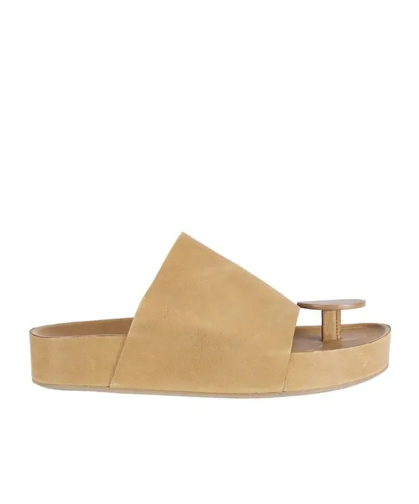 UMA WANG Round-toe Platform Slippers - Nude