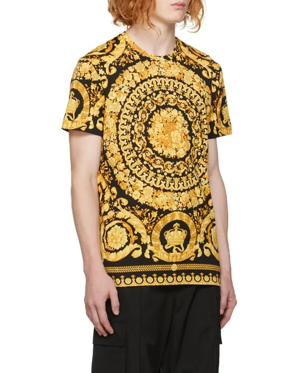Versace Allover Baroque Pattern Crewneck T-shirt